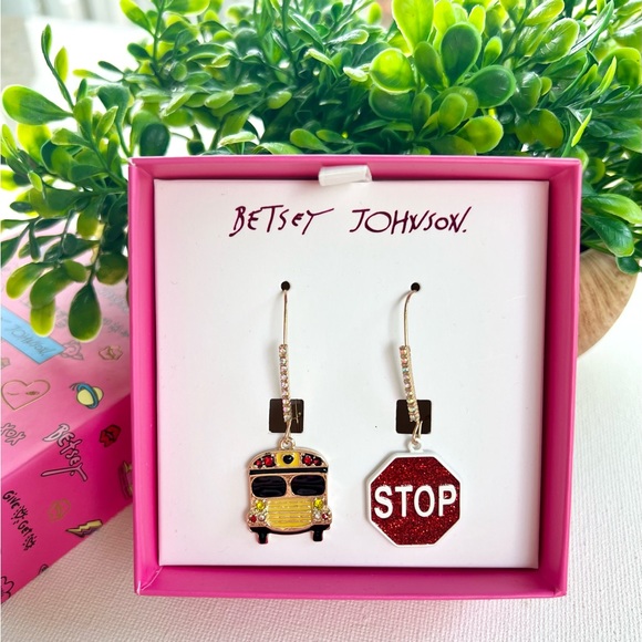 Betsey Johnson | Jewelry | Betsey Johnson School Bus Earrings | Poshmark